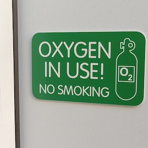 Engraved OXYGEN IN USE Front Door Sign | 3x5-inch House Wall Siding ...