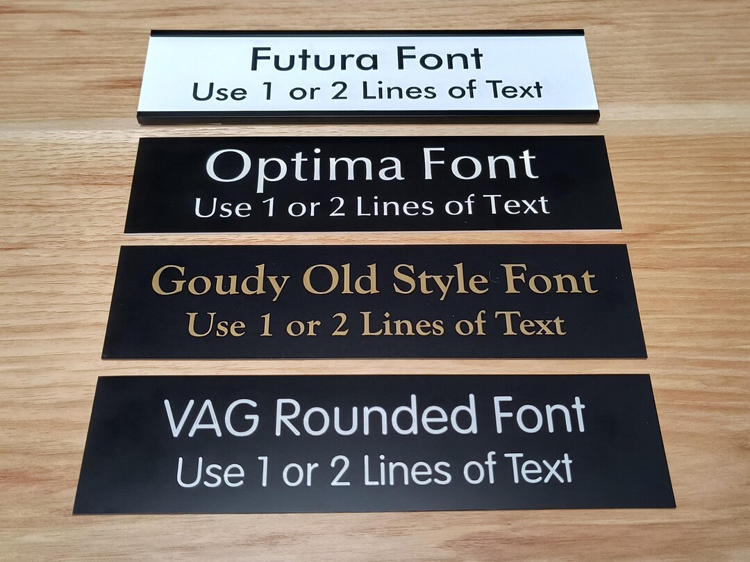 Custom Engraved 2x8 Name Plate With Black Aluminum Metal Holder ...