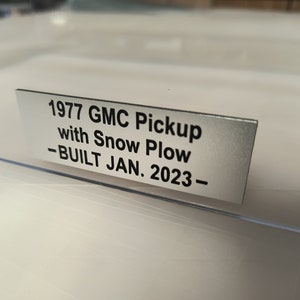 Custom Engraved 1x3 Silver Plate Plaque for Model Car Display Case or ...