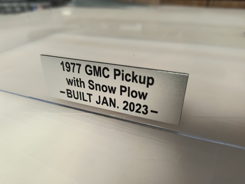 Model Car Display Case Plaque | Brushed Silver Custom Engraved 1 - 3 ...
