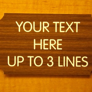 Custom Engraved 3x5 Office Sign | Walnut Wood-grain Name Plate ...