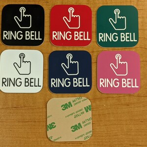 Engraved 2x2 RING BELL Wall Door Counter Sign Plate | Adhesive Backed ...