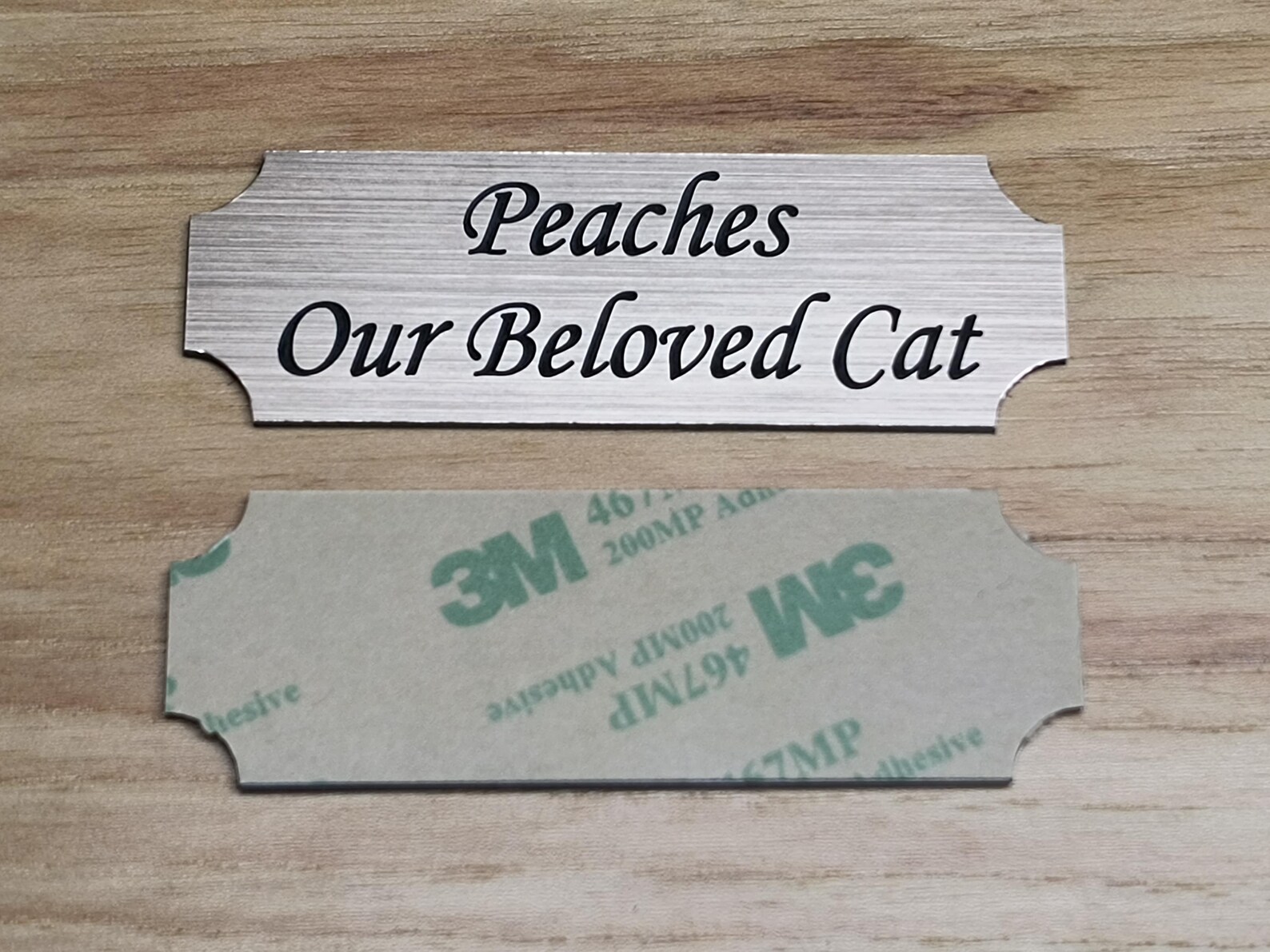 Custom Engraved 1x3 Plate With Script Font | Brushed Copper Finish With ...