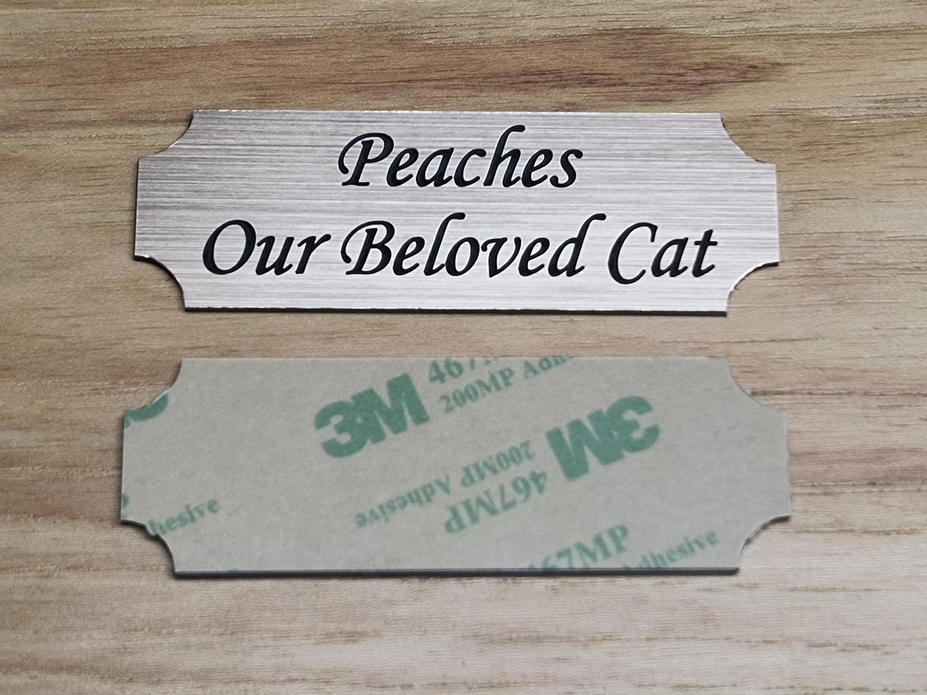Custom Engraved 1x3 Plate With Script Font | Brushed Copper Finish With ...