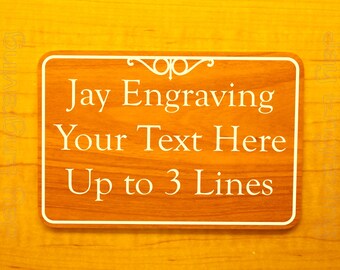 Custom Engraved 3x5 Office Sign Cherry Wood-grain Name Plate - Etsy