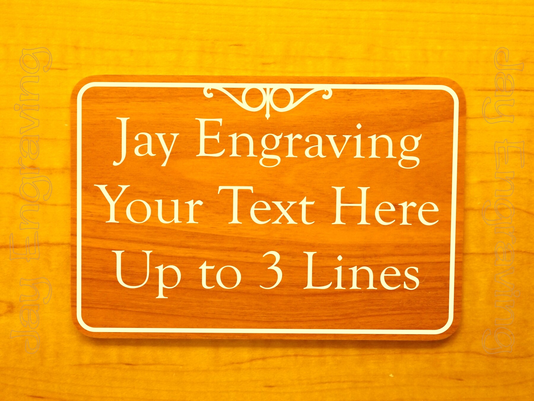 Custom Engraved 3x5 Premium Office Sign Cherry Wood-Grain | Etsy