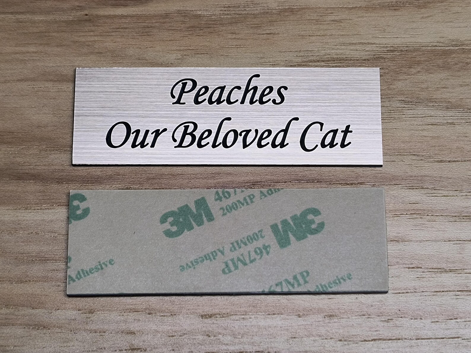 Custom Engraved 1x3 Plate With Script Font | Brushed Copper Finish With ...