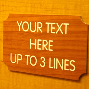 Custom Engraved 3x5 Office Sign | Cherry Wood-grain Name Plate ...