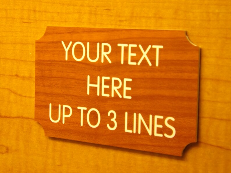 Custom Engraved 3x5 Office Sign Cherry Wood-grain Name Plate | Etsy