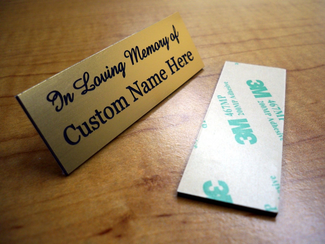 Custom Engraved 2x6 Gold in Loving Memory of Name Plate Plaque Urn ...