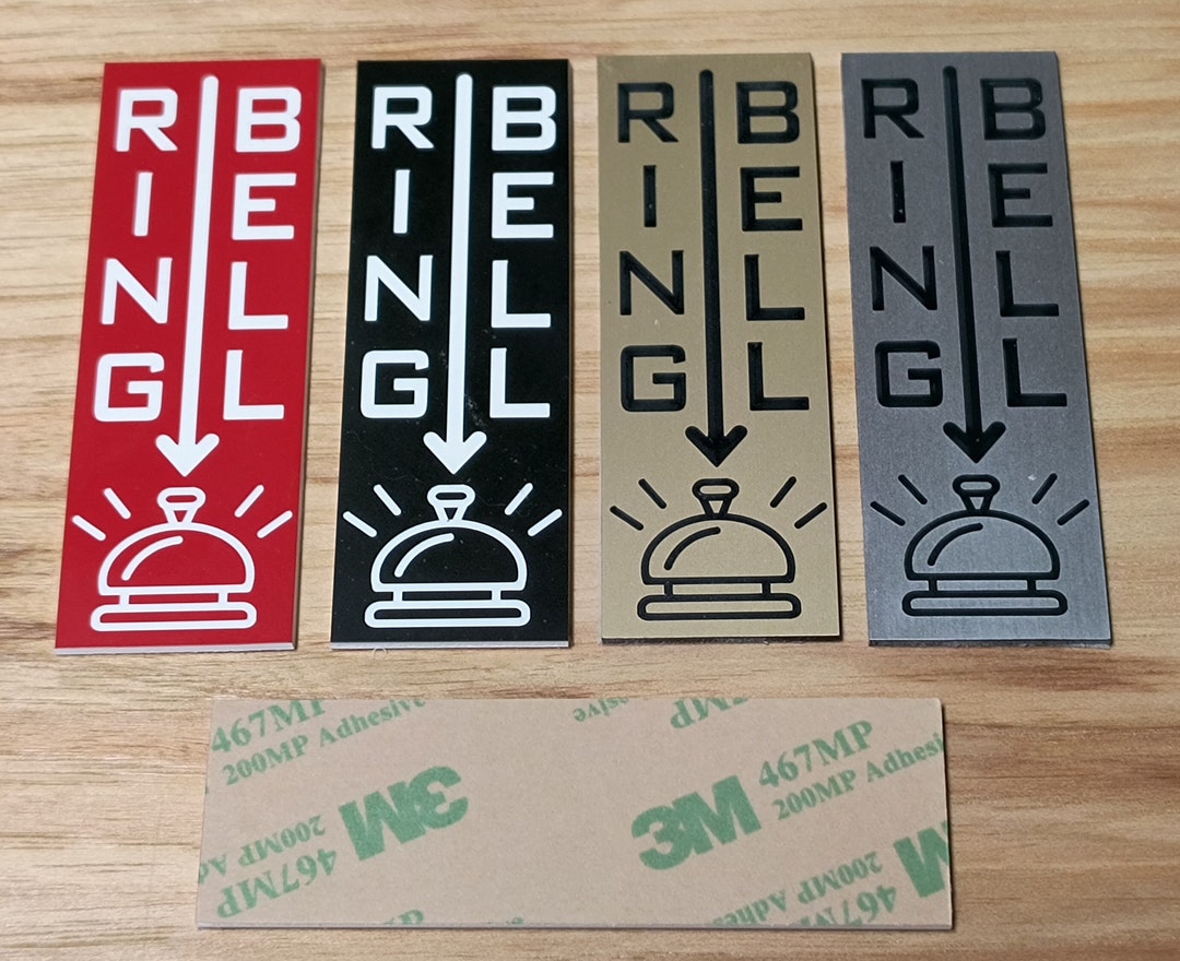 Engraved 3x1 Vertical RING BELL Buzzer Doorbell Sign | Adhesive Backed ...