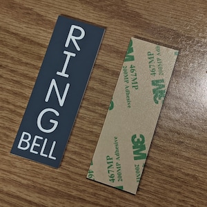 Letrero de timbre con timbre RING BELL gris vertical de 3 x 1 grabado ...