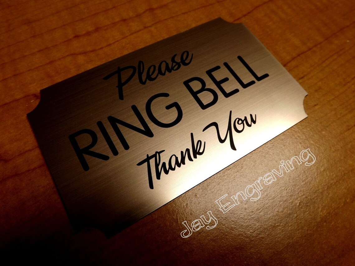 Engraved Please Ring Bell 3x5 Door or Wall Mounted Sign Plaque | Front ...