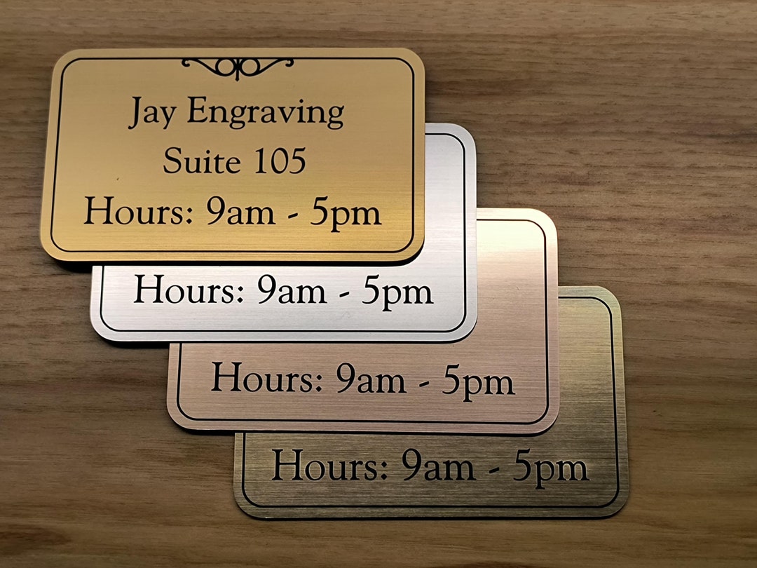Custom Engraved 3x5 Suite Sign | Business Home Office Brushed Metal ...