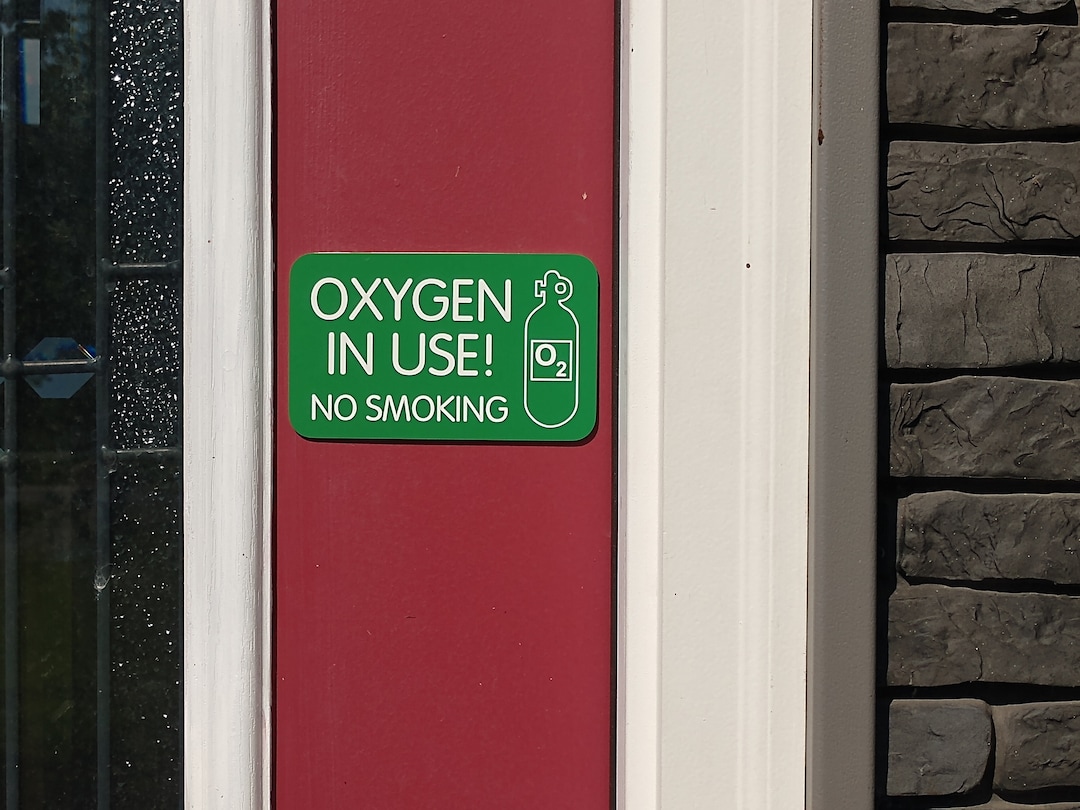Engraved OXYGEN IN USE Front Door Sign | 3x5-inch House Wall Siding ...