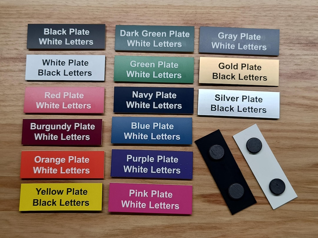 Custom Engraved 1x3 Magnetic Plate W/ 2 Magnets | Any Color ...