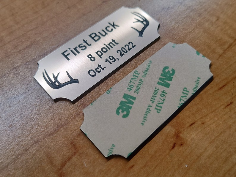 Custom Engraved 1.25x3-inch Brushed Gold Silver or Copper 1st Buck Doe ...