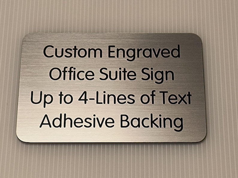 Large 5x7 Custom Engraved Brushed Metal Finish Sign | Gold Silver ...