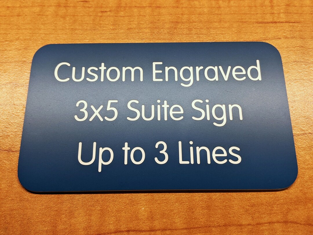 Custom Engraved 3x5 Blue Office Sign | Name Plate Personalized Wall ...