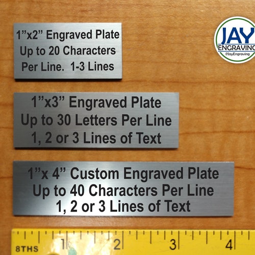 Custom Engraved 1x3 Silver Plate Adhesive Backing - Etsy