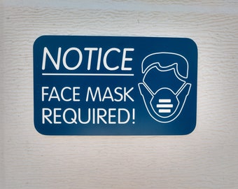 Notice Face Mask Required Engraved 3x5inch Office Wall Door - Etsy