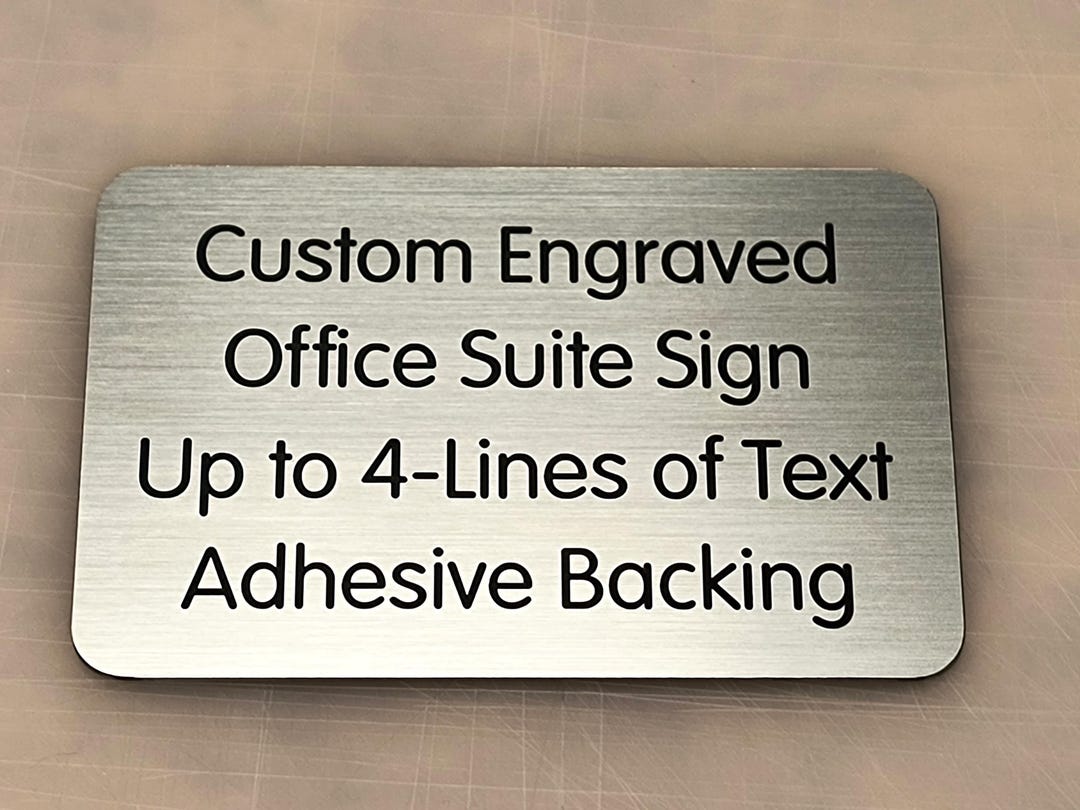 Brushed Silver 4x6 Custom Engraved Office Sign | Personalized Name ...