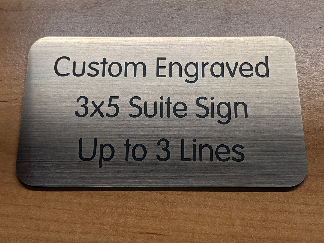 Custom Engraved 3x5 Dark Bronze Office Sign | Name Plate Personalized ...