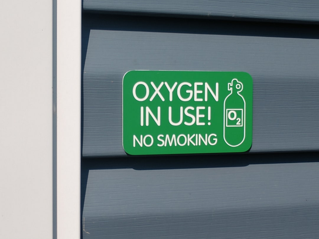 Engraved 3x5 OXYGEN IN USE Front Door Sign | House Wall Siding Address ...