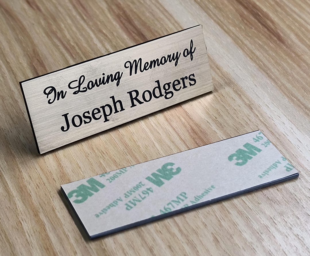 Custom Engraved 1x3 Brushed Gold "in Loving Memory Of" Name Plate ...