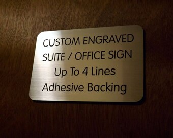Custom Engraved 4x6 Brushed Bronze Office Sign Personalized | Etsy