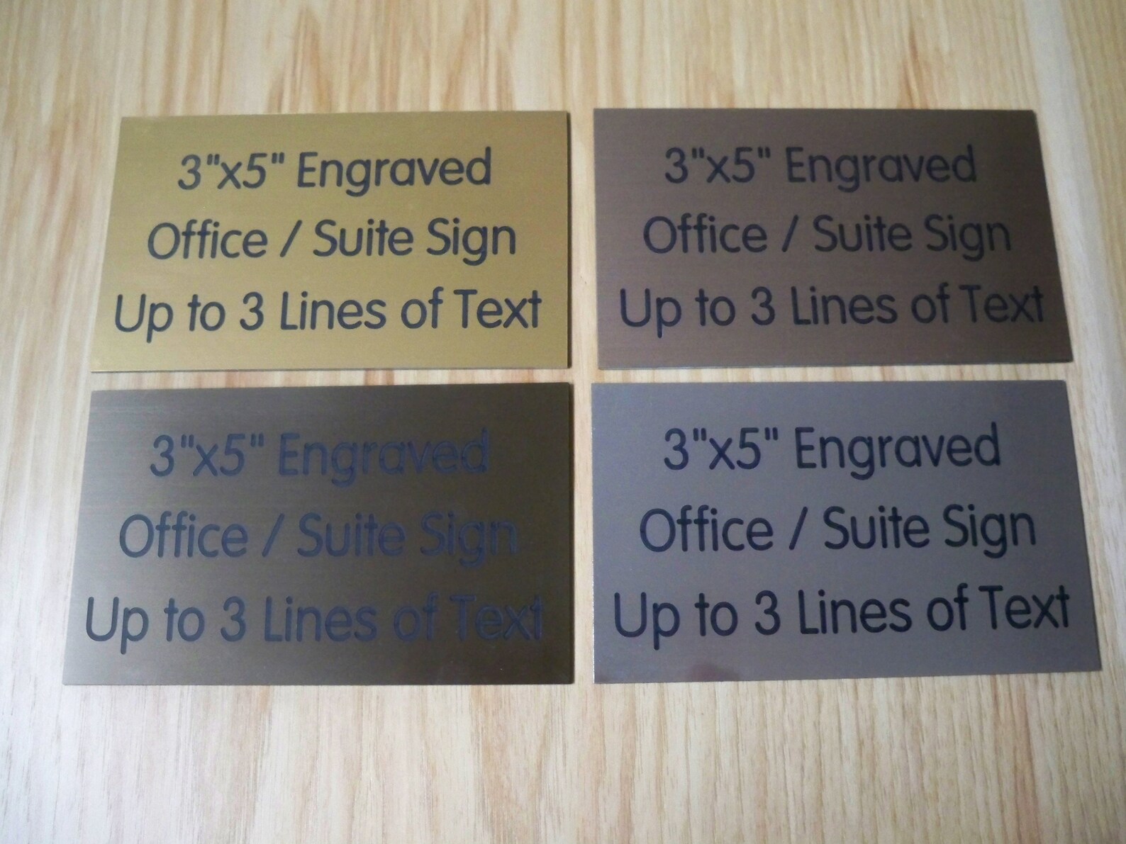 Custom Engraved 3x5 Office Sign 4 Brushed Metal Texture | Etsy