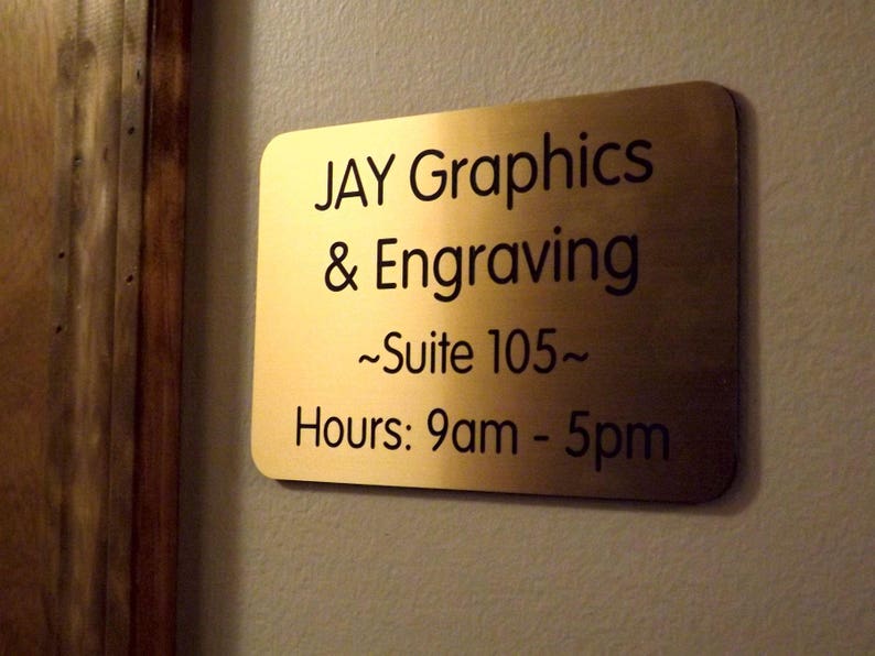 Large 5x7 Custom Engraved Brushed Metal Finish Sign Gold - Etsy
