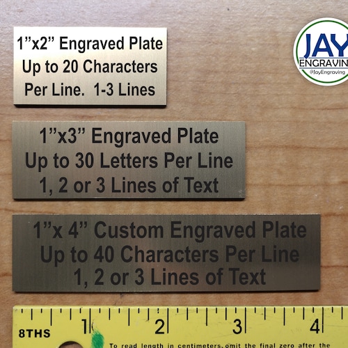 Custom Engraved 1x2 1x3 or 1x4 Brushed Gold Plate W/ Adhesive - Etsy