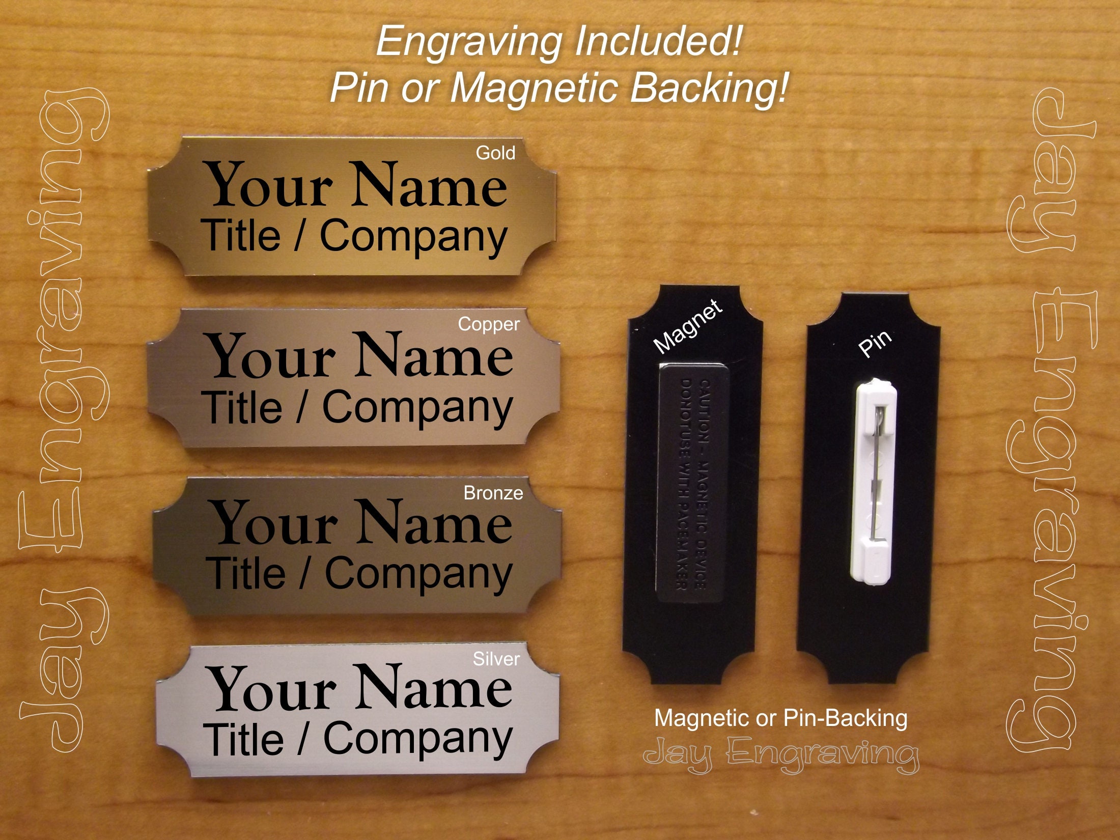 Custom Engraved 1x3 Employee ID Name Tag Badge With Pin or Magnetic ...