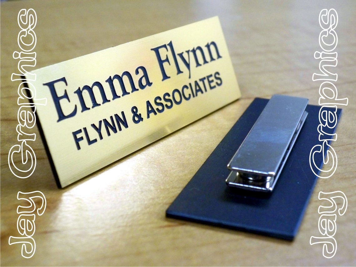 Custom Engraved 1x3 Employee ID Name Tag / Badge With Pin or Magnetic ...