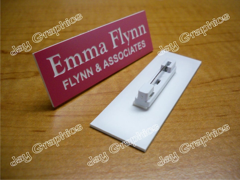 Custom Engraved 1x3 Employee ID Name Tag | Badge With Pin or Magnetic ...