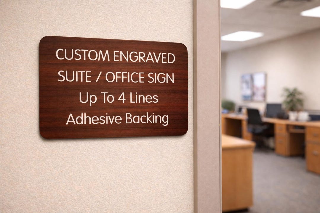 Custom Engraved 4x6 Woodgrain Office Sign | Name Plate Wall Door Small ...