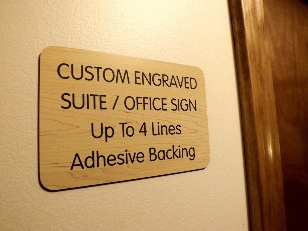 Large 5x7 Custom Engraved Woodgrain Finish Sign | Birch Cherry Mahogany ...