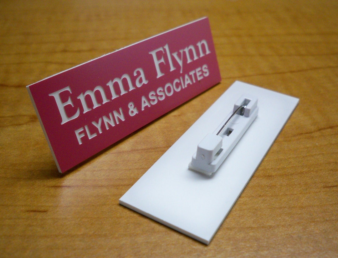 Engraved 1x3 Pink Name Tag | Badge With Pin Closure | Employee ID ...