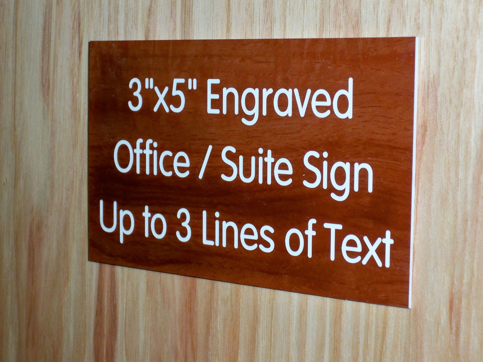 Custom Engraved 3x5 Office Sign 4 Woodgrain Texture Color - Etsy