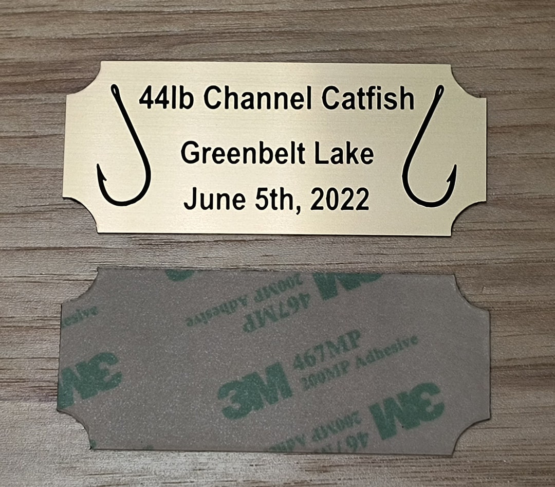 Custom Engraved Fish Mount Plaque / Plate 1.25x3-inch Brushed Gold ...