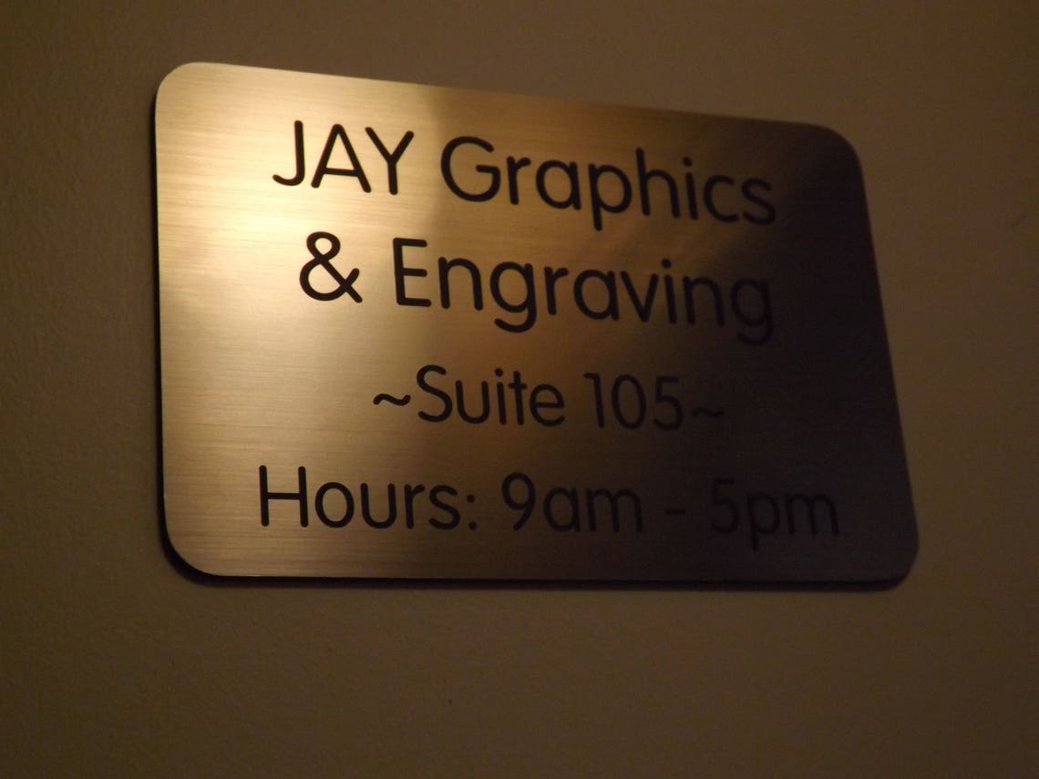 Custom Engraved 4x6 Brushed Bronze Office Sign Personalized - Etsy
