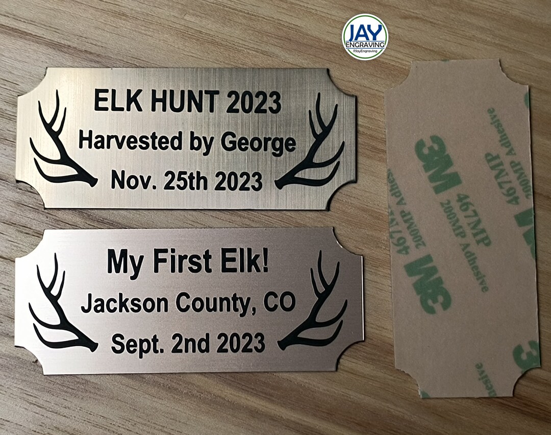 Custom Engraved 1st Elk Plaque 1.25"x3" Elk Hunting Plate Brushed ...