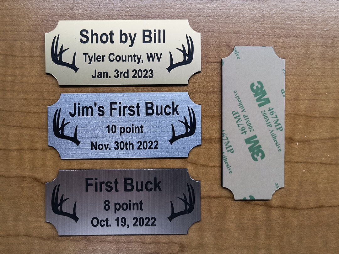 Custom Engraved Buck Plaque With Antlers | Gold Silver or Copper Name ...