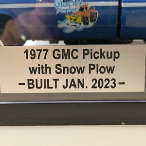 Model Car Display Case Plaque | Brushed Silver Custom Engraved 1 - 3 ...