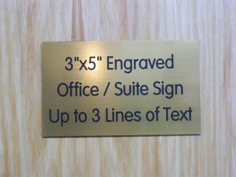 Custom Engraved 3x5 Office Sign 4 Brushed Metal Texture - Etsy