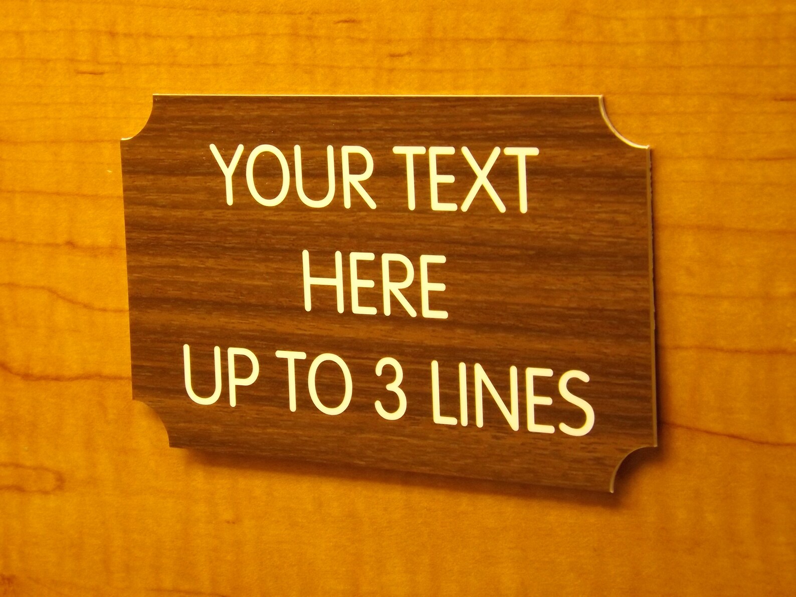 Custom Engraved 3x5 Office Sign Walnut Wood-grain Name Plate - Etsy