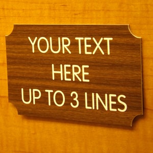 Custom Engraved 3x5 Office Sign | Walnut Wood-grain Name Plate ...