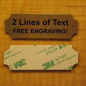 Custom Engraved 1x3 Plate With Mounting Holes and Adhesive Backing ...