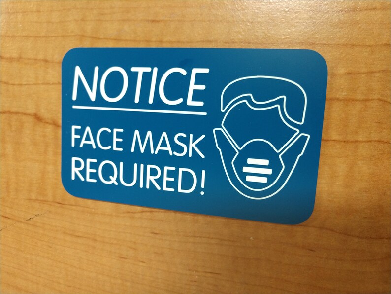 Notice Face Mask Required Engraved 3x5inch Office Wall Door - Etsy